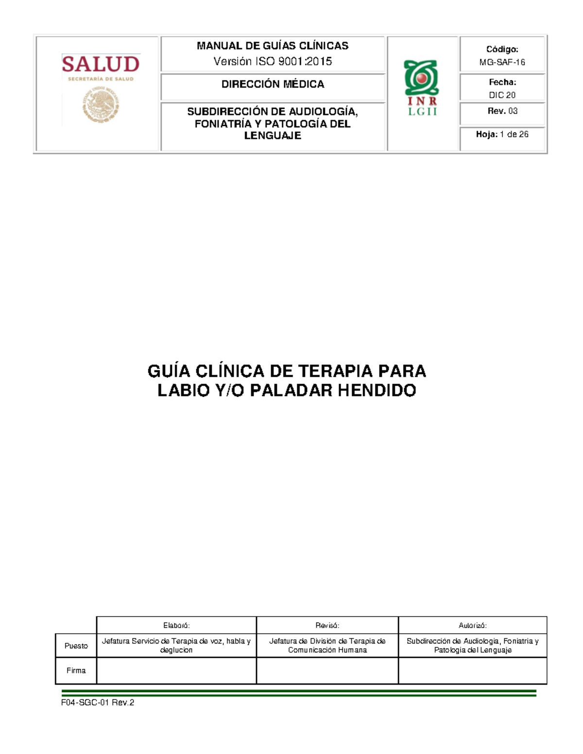 MG-SAF-16 - Psicopedagógica - Versión ISO 9001: Código: MG-SAF- 16 ...