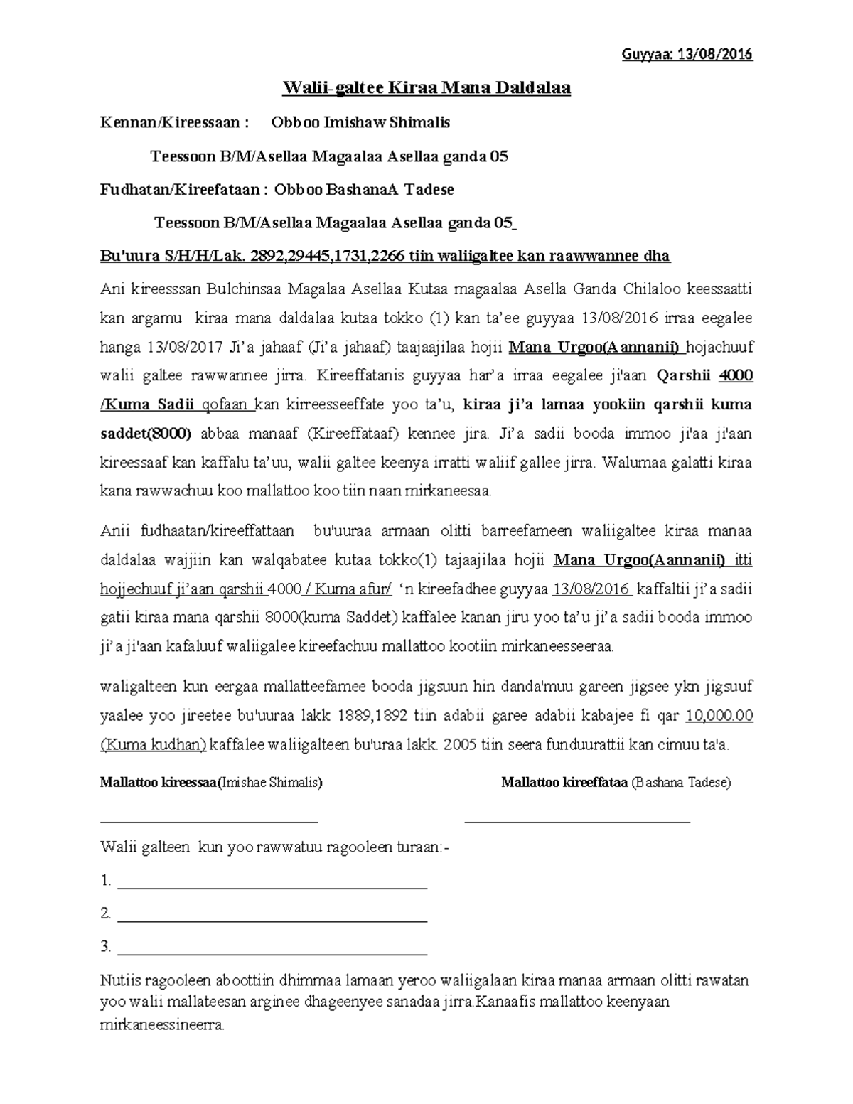 503957407 Walii-galtee Kiraa Mana Daldalaa Oromigna - Studocu