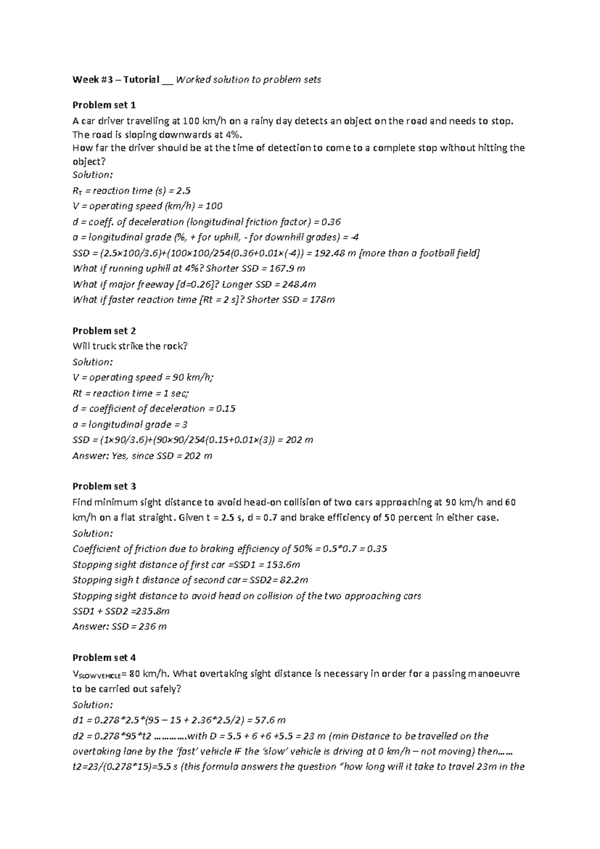Week 3 Tutorial: Worked Solutions to Problem Sets - Studocu