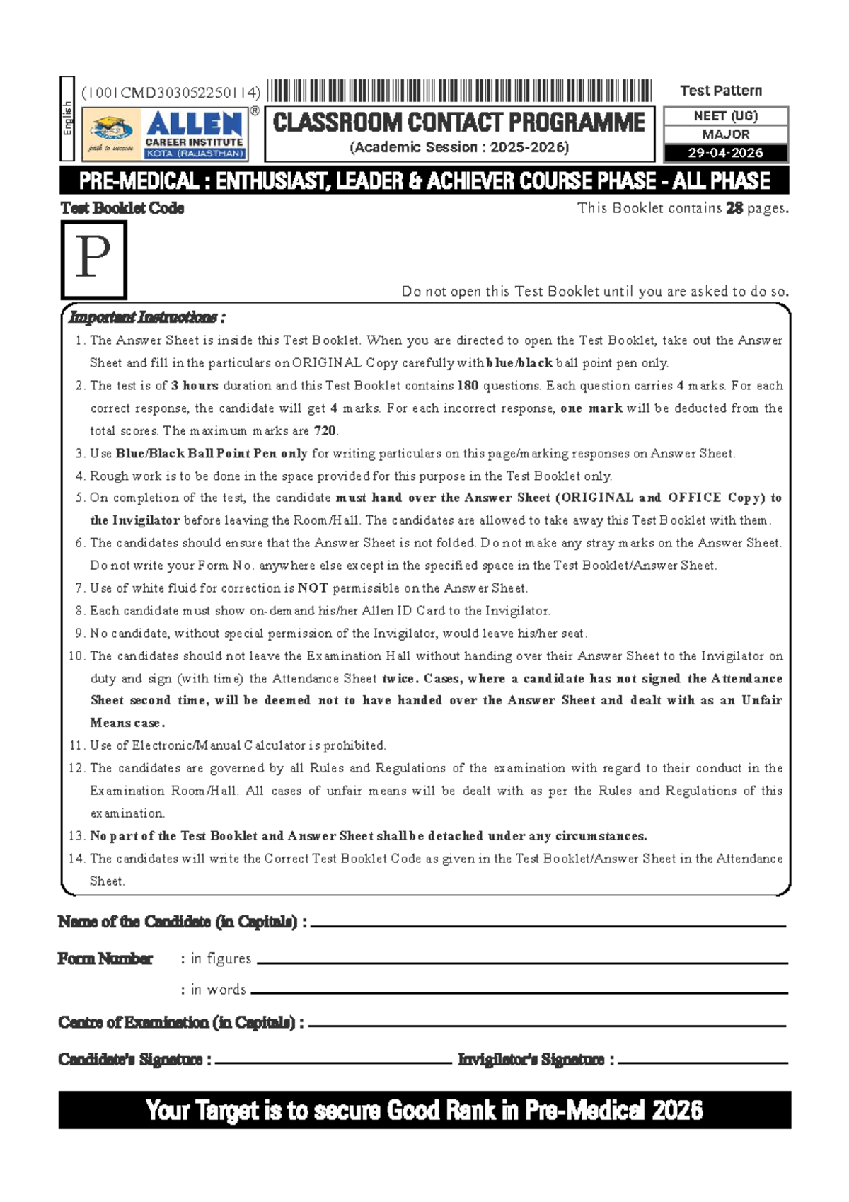 Final Exam 1001CMD303052250114 English Major ALL PHASE FULL SYLLABUS ...