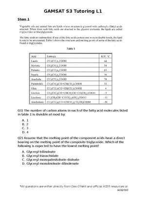 GAMSAT Practice Questions & Detailed Solutions for Exam Prep - Studocu