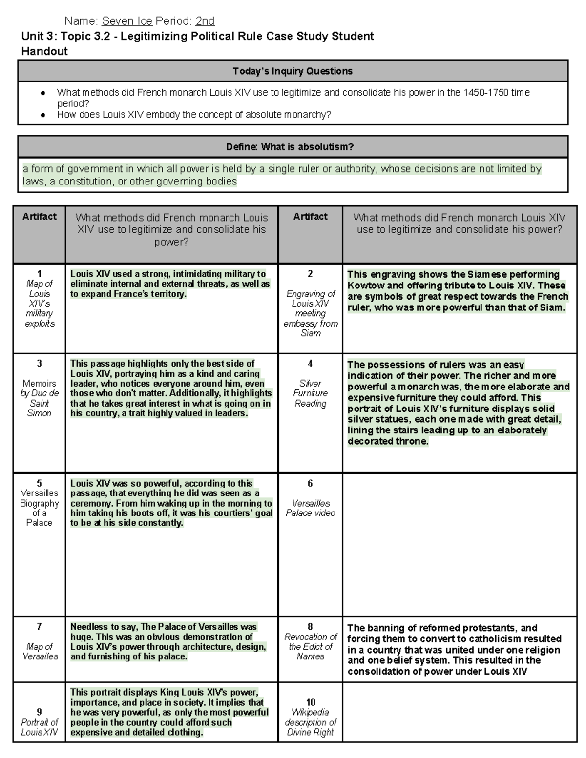 Unit 3 Case Study: Legitimizing Political Rule under Louis XIV - Studocu