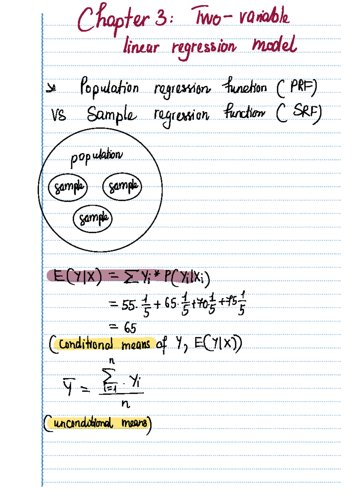 Chapter 3: Two-Variable Linear Regression Model Analysis - Studocu