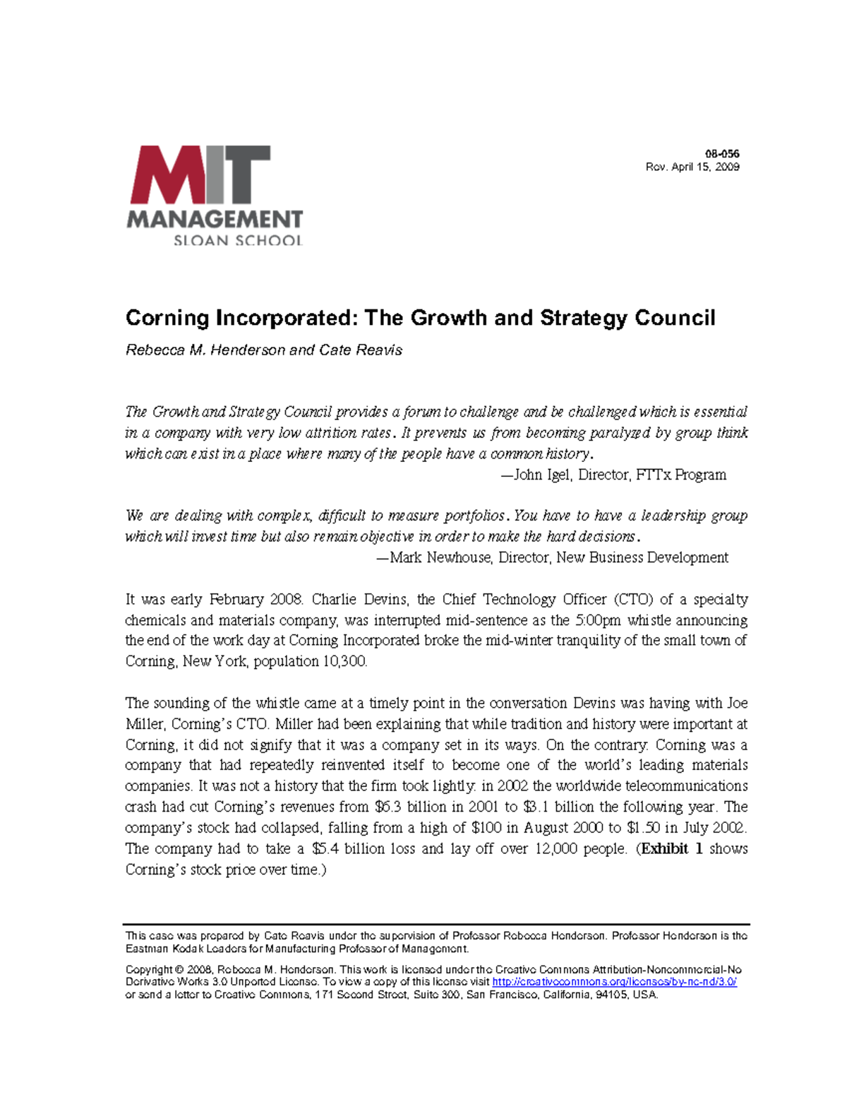 Corning Inc. Case Study: Growth and Strategy Council Insights - Studocu