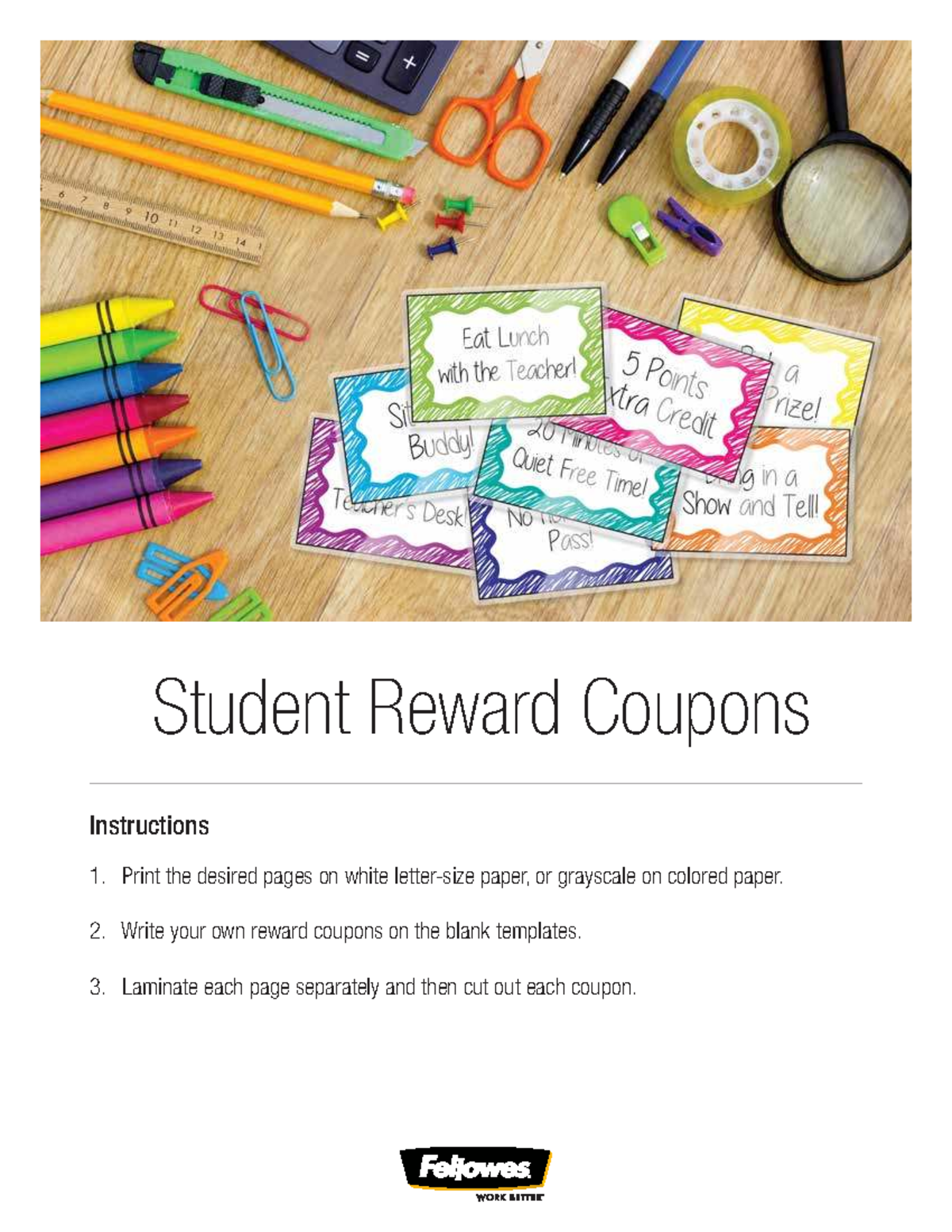 Reward Coupons Instructions for Classroom Activities - Studocu