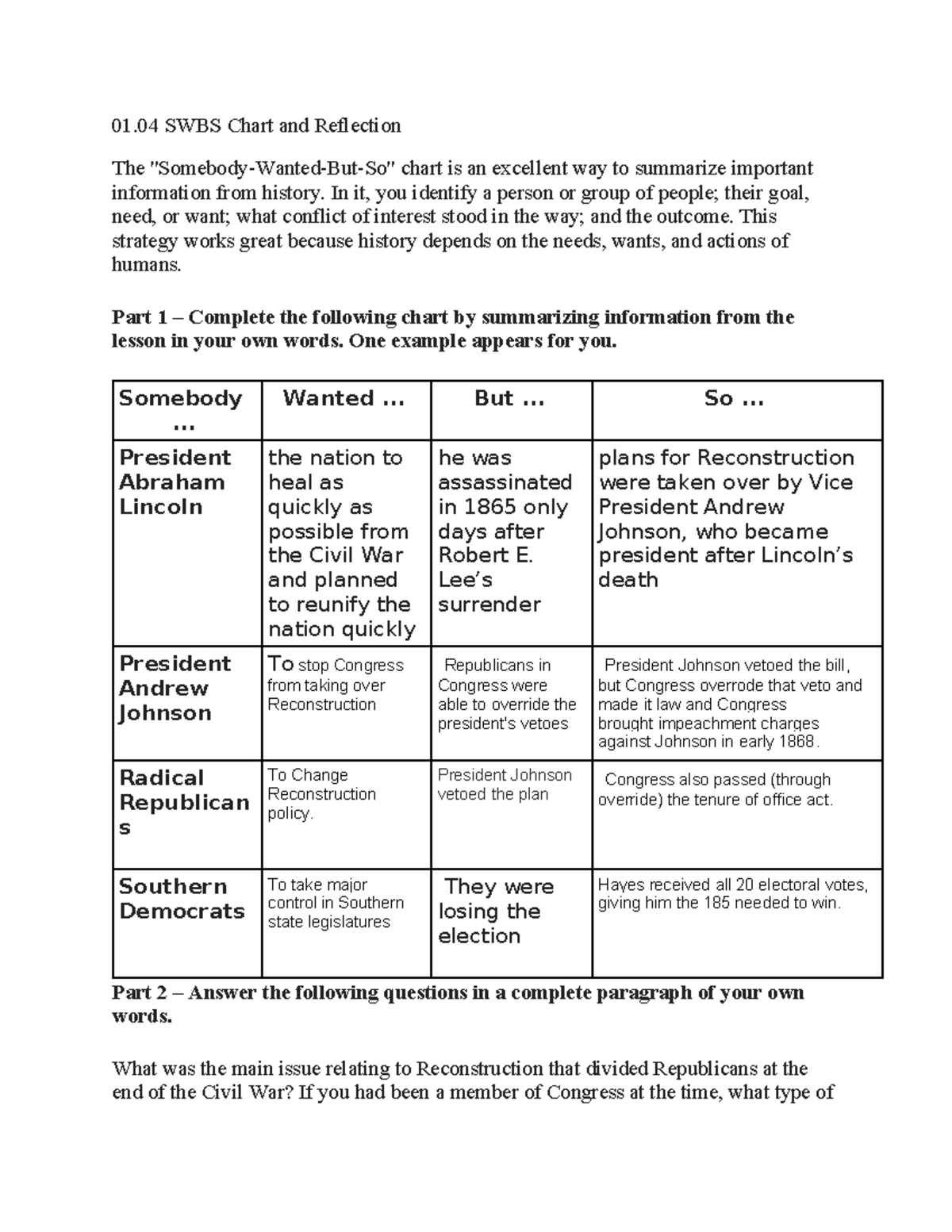 Jordan lopez 01 04 Rebuilding the Govern - 01 SWBS Chart and Reflection ...