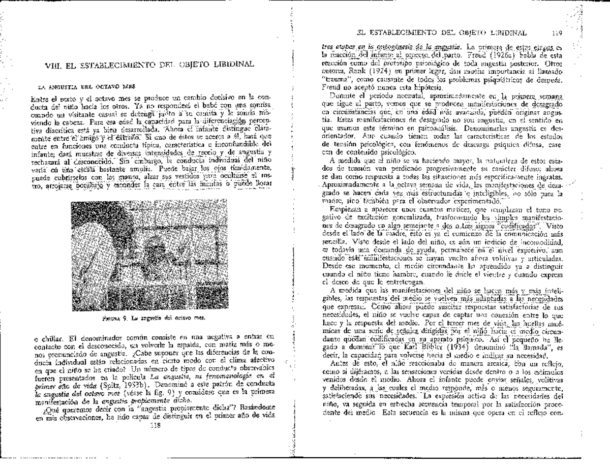 El Establecimiento del Objeto Libidinal en el Primer Año de Vida (Cap ...