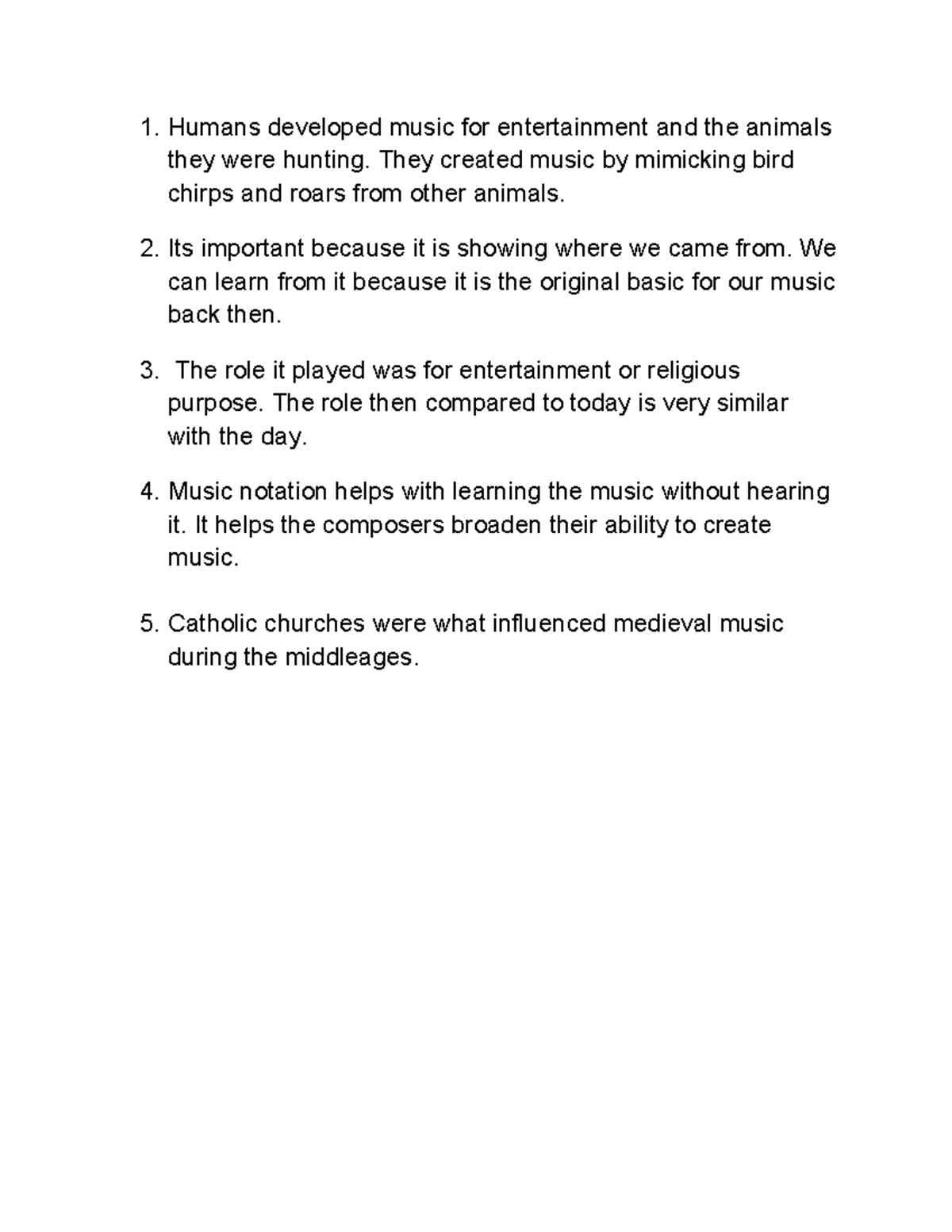 Unit 3 Critical Thinking Qs on Music Origins & Influence - Studocu