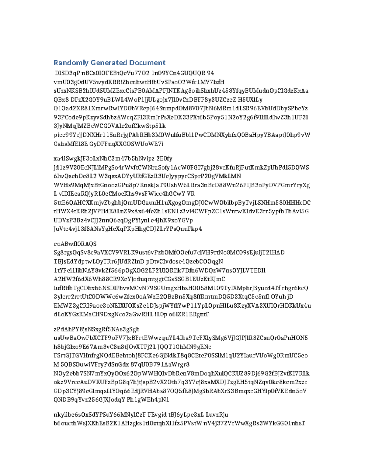 Random document - Randomly Generated Document DISD3qP ...