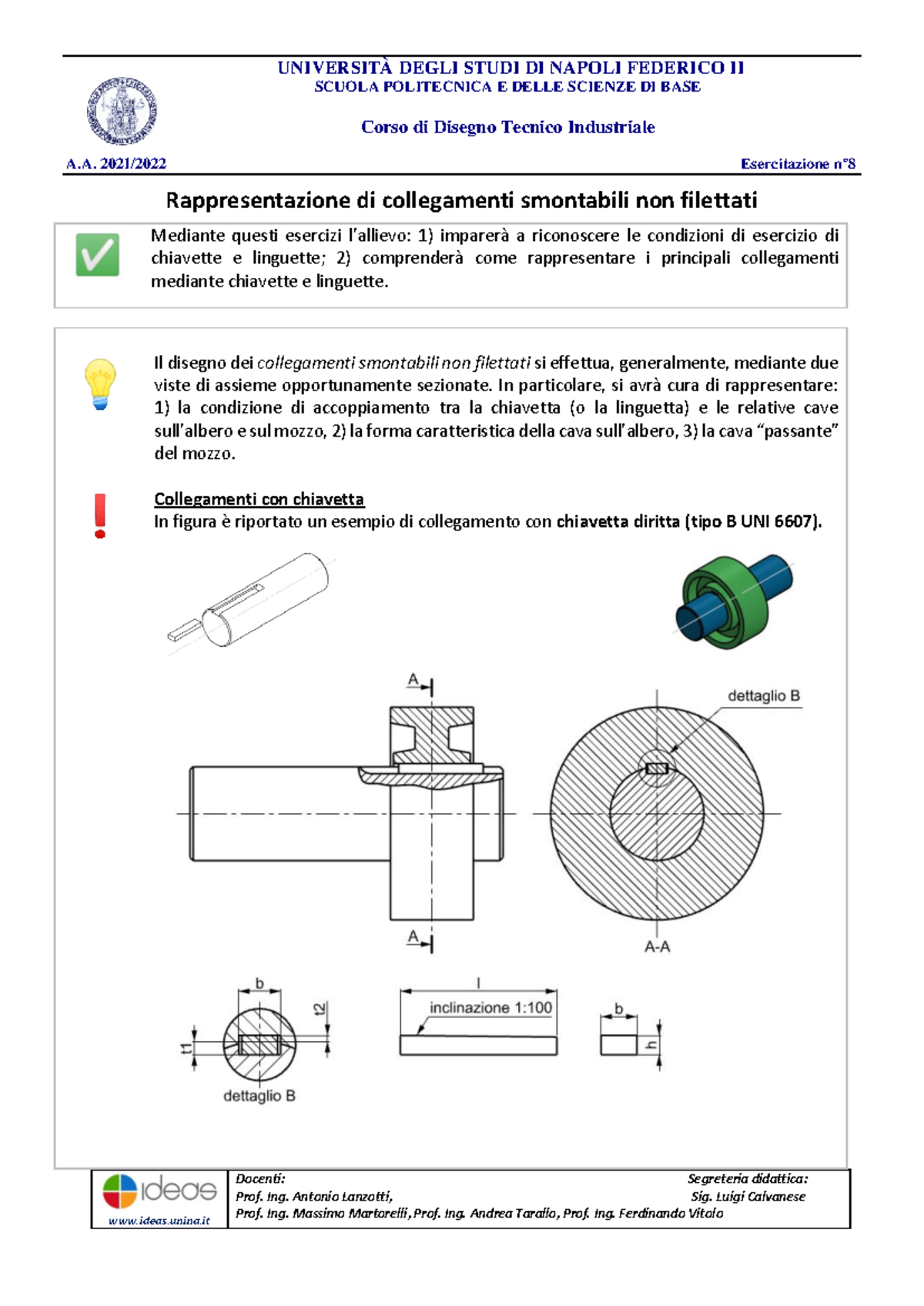 Esercitazione 8: Rappresentazione Collegamenti Disegno Tecnico UNI 6605 ...
