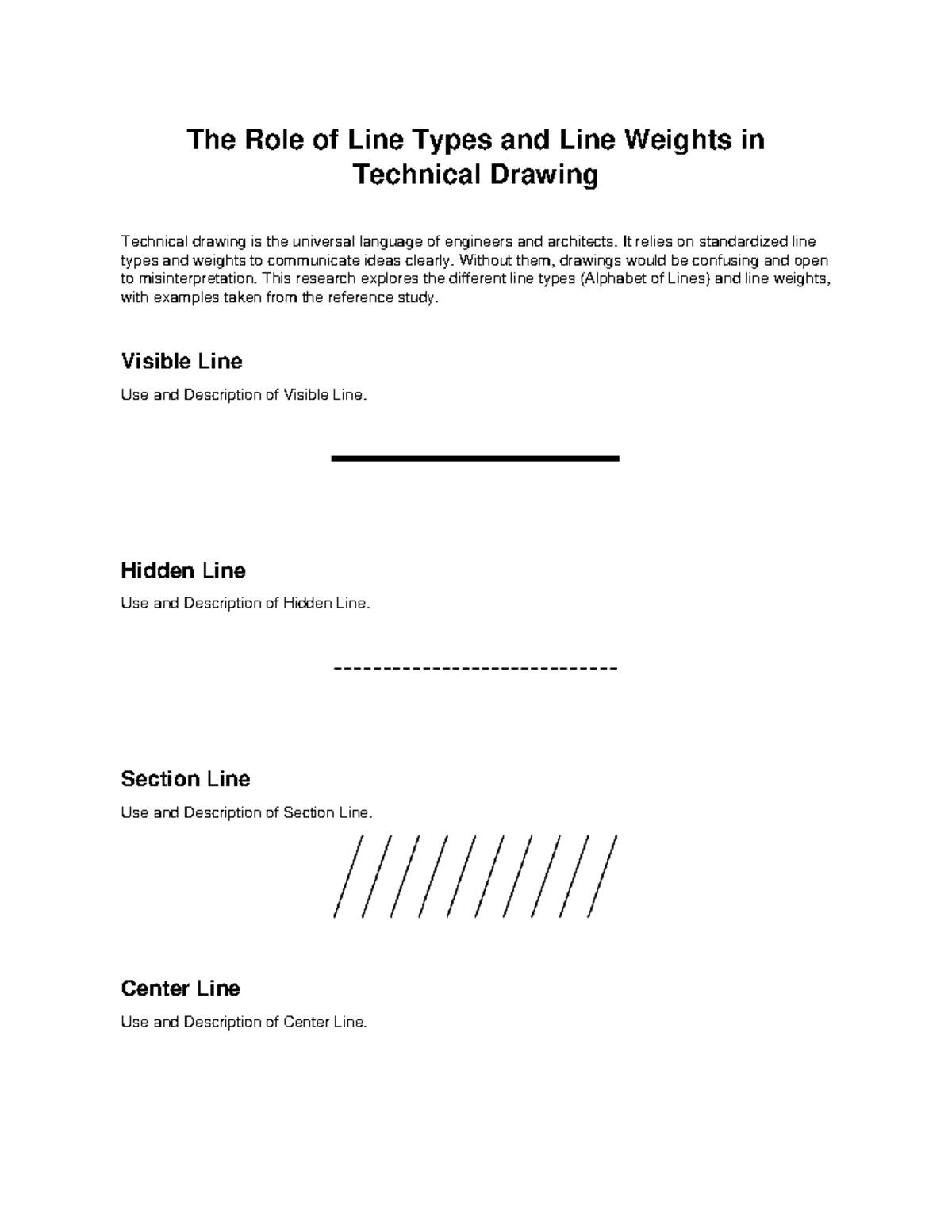 Line Types and Weights in Technical Drawing Study - Studocu