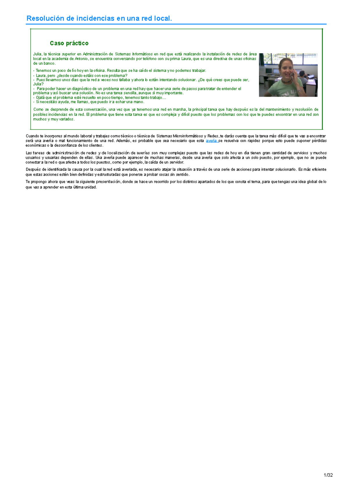 Resolución de Incidencias en Redes Locales: Caso Práctico RL6 - Studocu