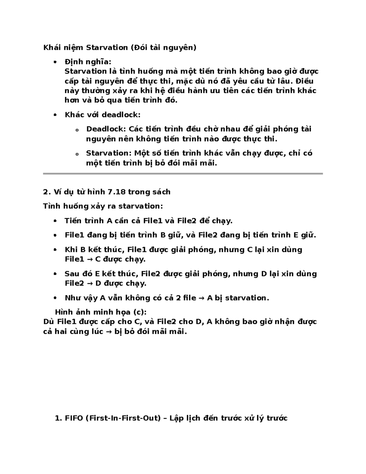Chiến lược Lập lịch Nâng cao: Starvation và Aging (CS101) - Studocu