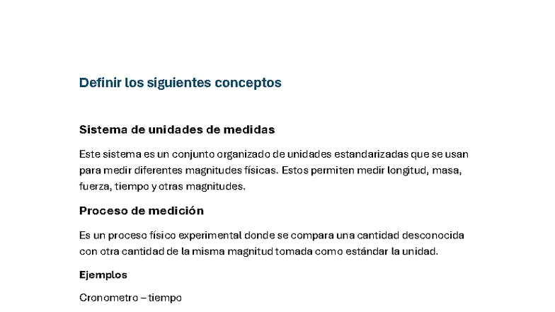 Actividad 3 - Definición de Conceptos de Medidas y Magnitudes - Studocu
