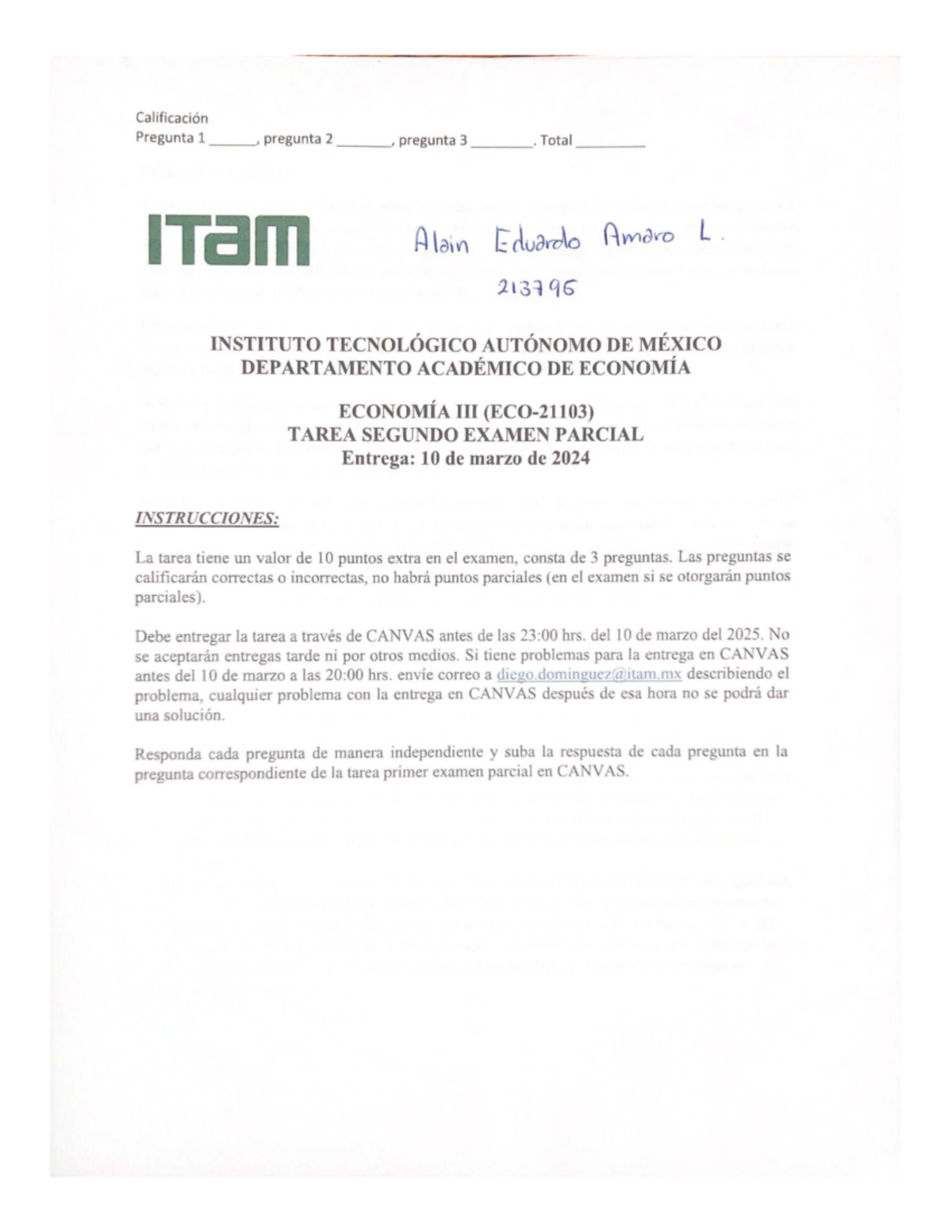 Tarea 2: Segundo Examen Parcial - Economía III - Studocu