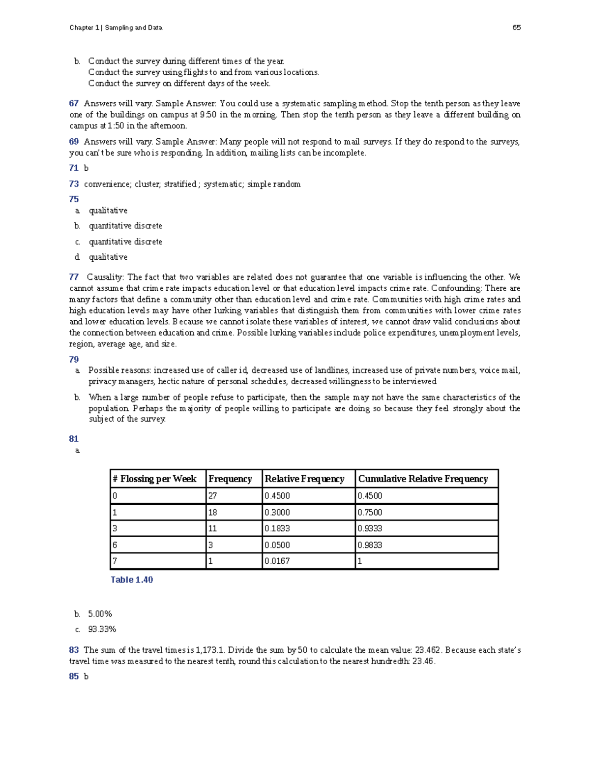 Introductory Statistics – Chapter 1: Sampling & Data Analysis - Studocu
