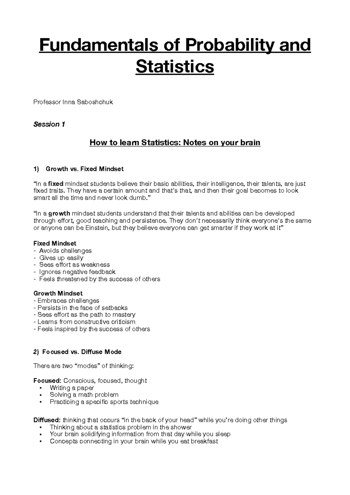 Fundamentals of Probability and Statistics: Growth vs. Fixed Mindset ...