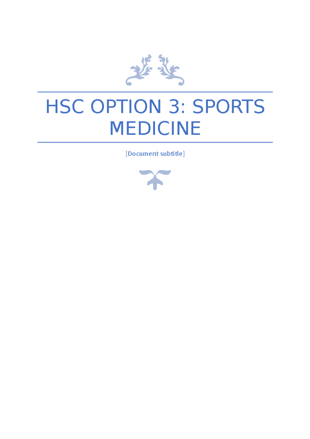 HSC Option 3: Sports Medicine - Injury Management and Treatment ...