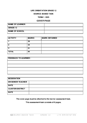 2024 Grade 12 Project - MARKS: 90 DURATION: 3 Weeks This research ...