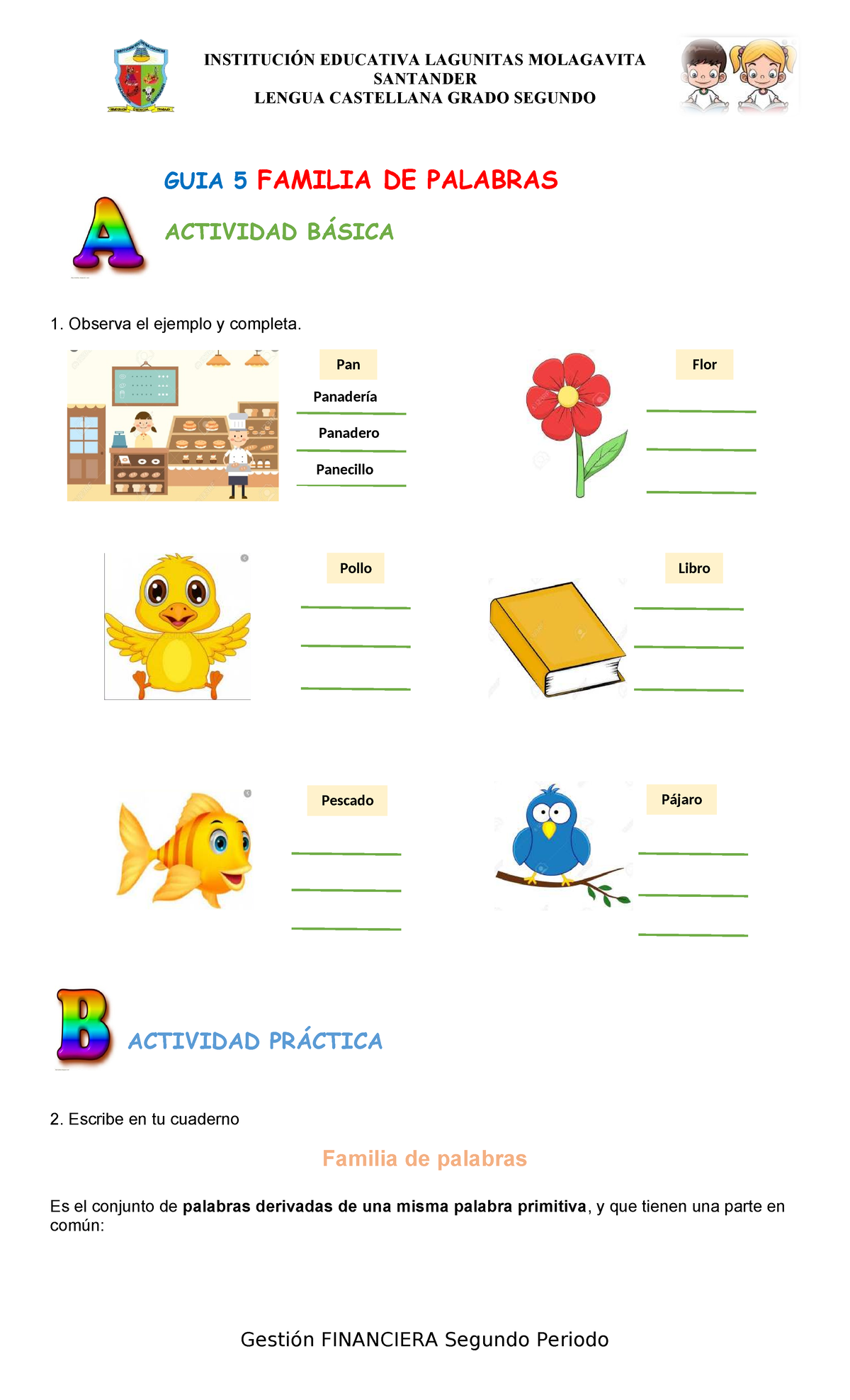 GUIA 5 Español 2: Familia de Palabras - Actividades y Ejemplos - Studocu