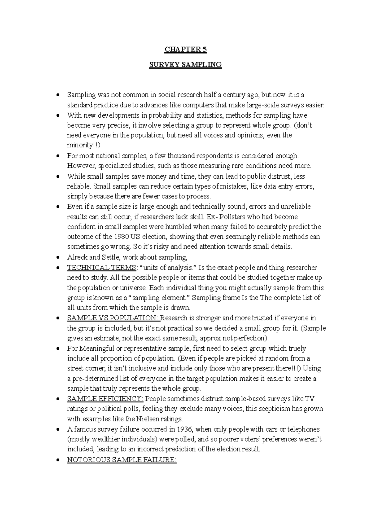 CHAPTER 5: SURVEY SAMPLING - Understanding Sampling Techniques and ...