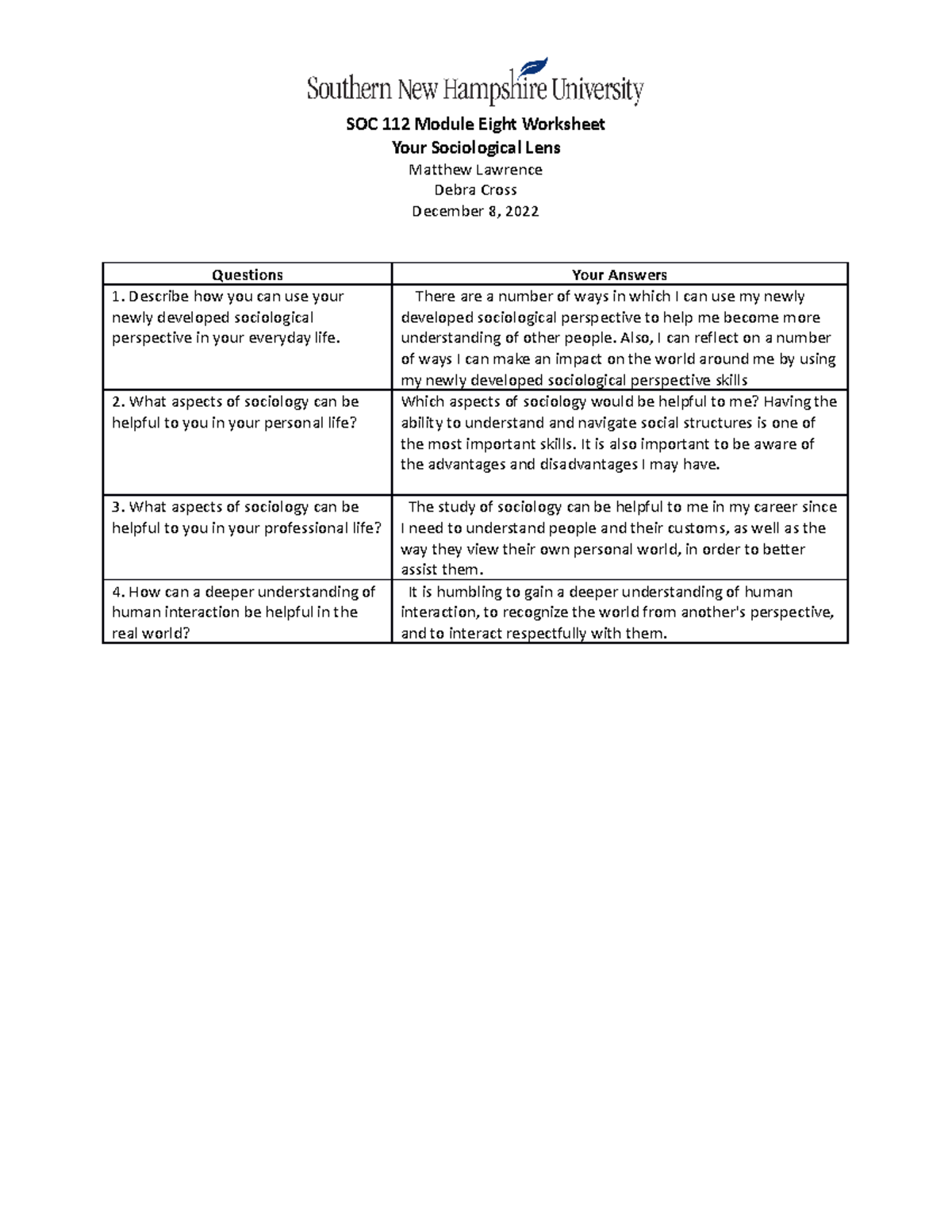 SOC 112 Module Eight Worksheet - SOC 112 Module Eight Worksheet Your ...