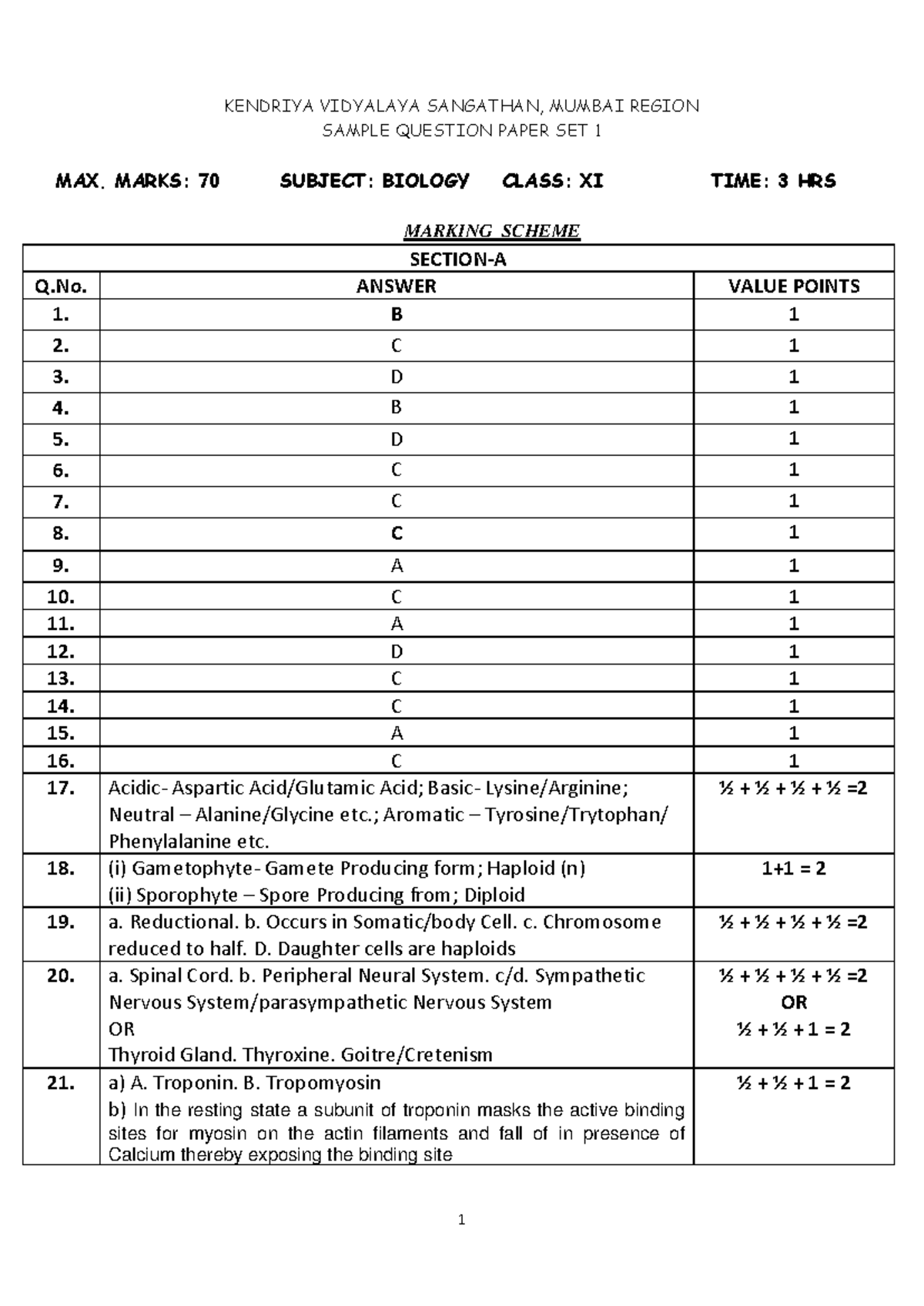 MS XI Biology Sample Paper Set 2 - Mumbai Region - Studocu