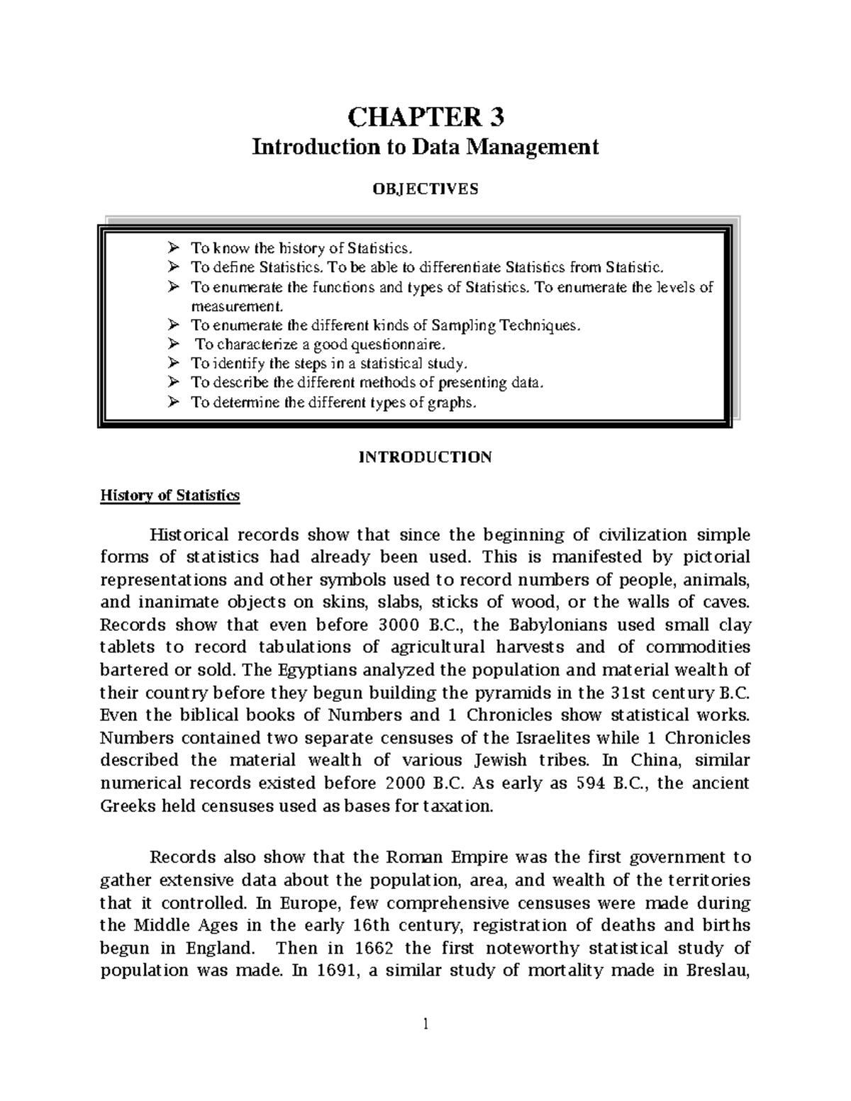 MMW Chapter 3: Overview of Data Management & Statistics - Studocu