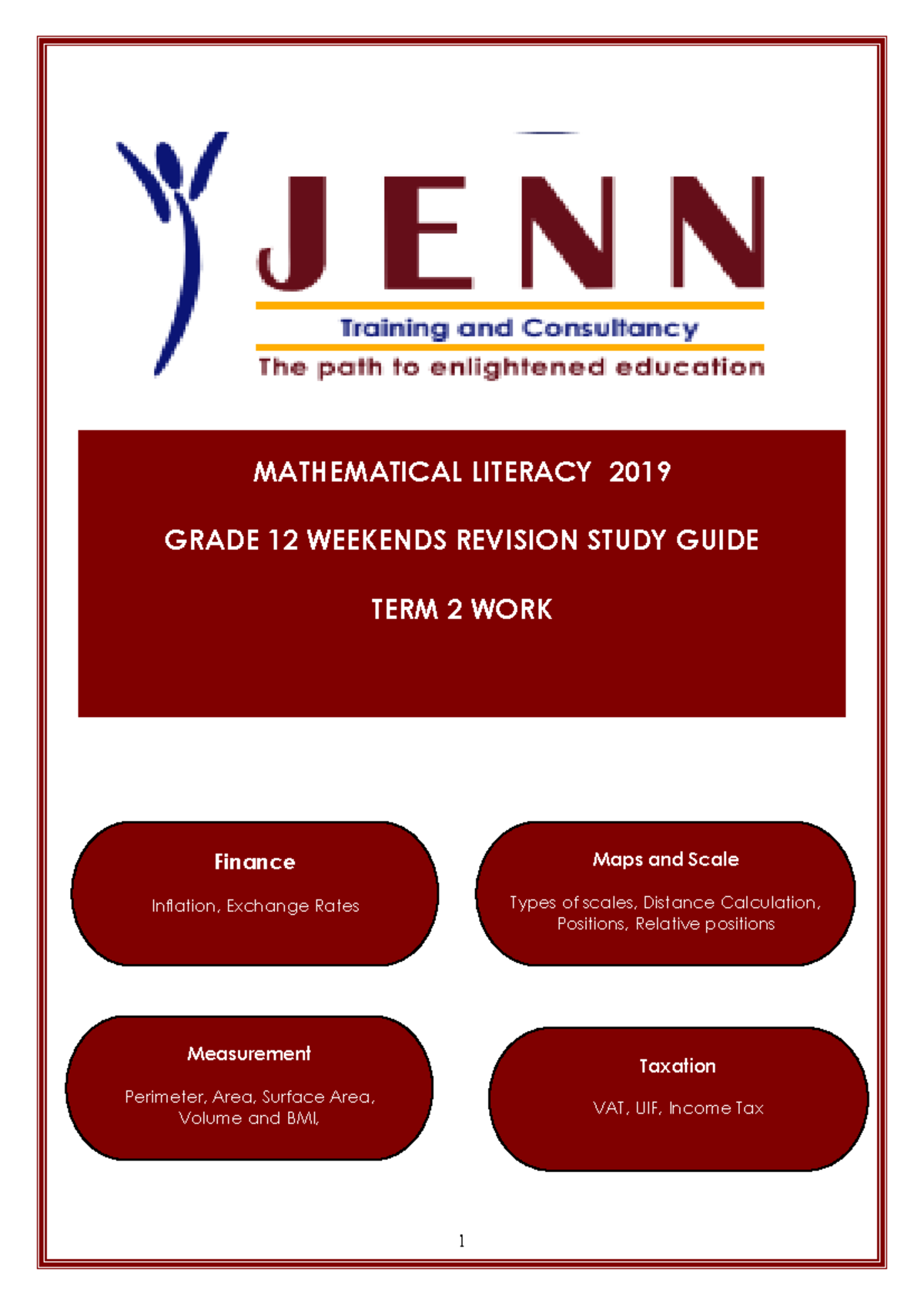 Grade 12 Mathematical Literacy Term 2 Revision Study Guide - Studocu