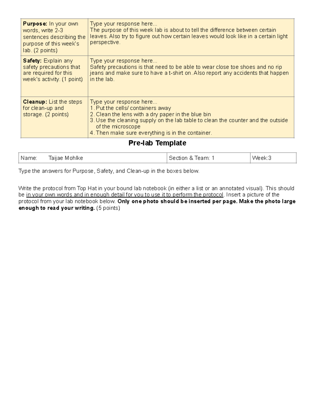 Pre-lab Template - bu trees - Pre-lab Template Type the answers for ...