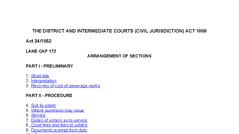 District and Intermediate Courts (Civil Jurisdiction) Act Overview ...