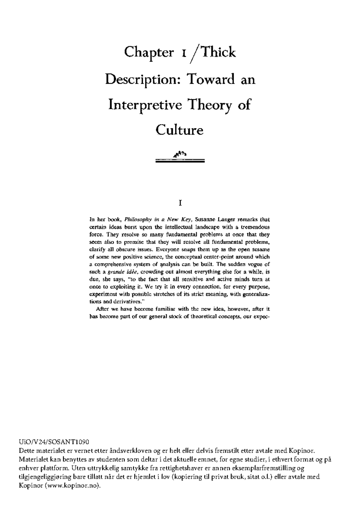 Thick Description: Toward an Interpretive Theory of Culture (ANTHRO 101 ...