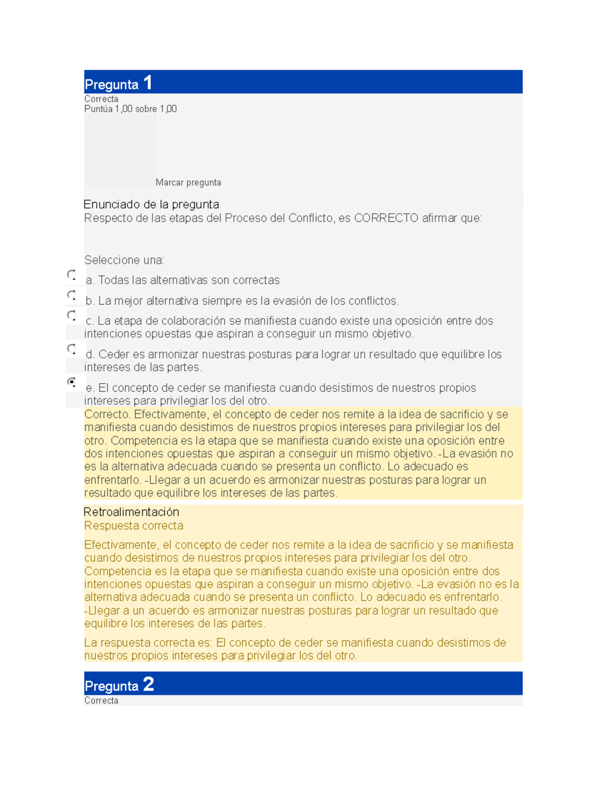 Evaluación 3 - Examen sobre el Proceso del Conflicto y Resolución - Studocu