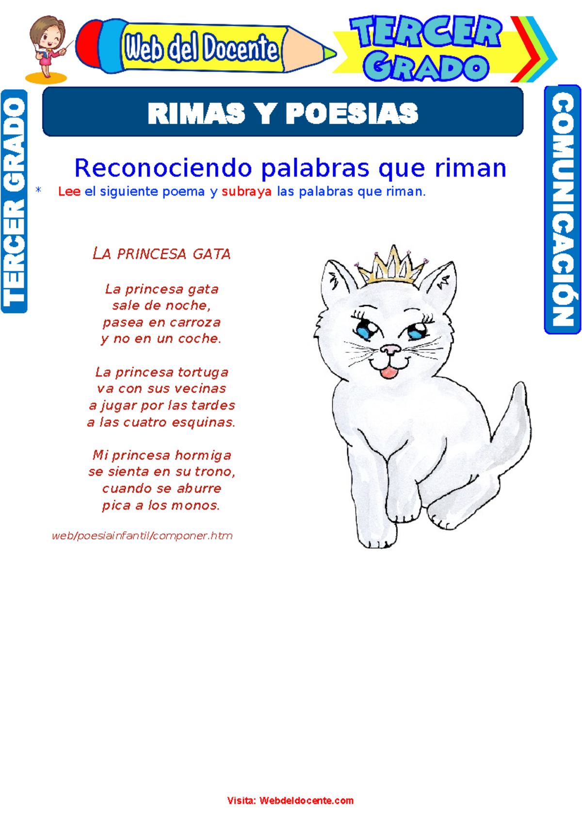 Rimas y Poemas para Tercer Grado de Primaria - Actividades Creativas ...