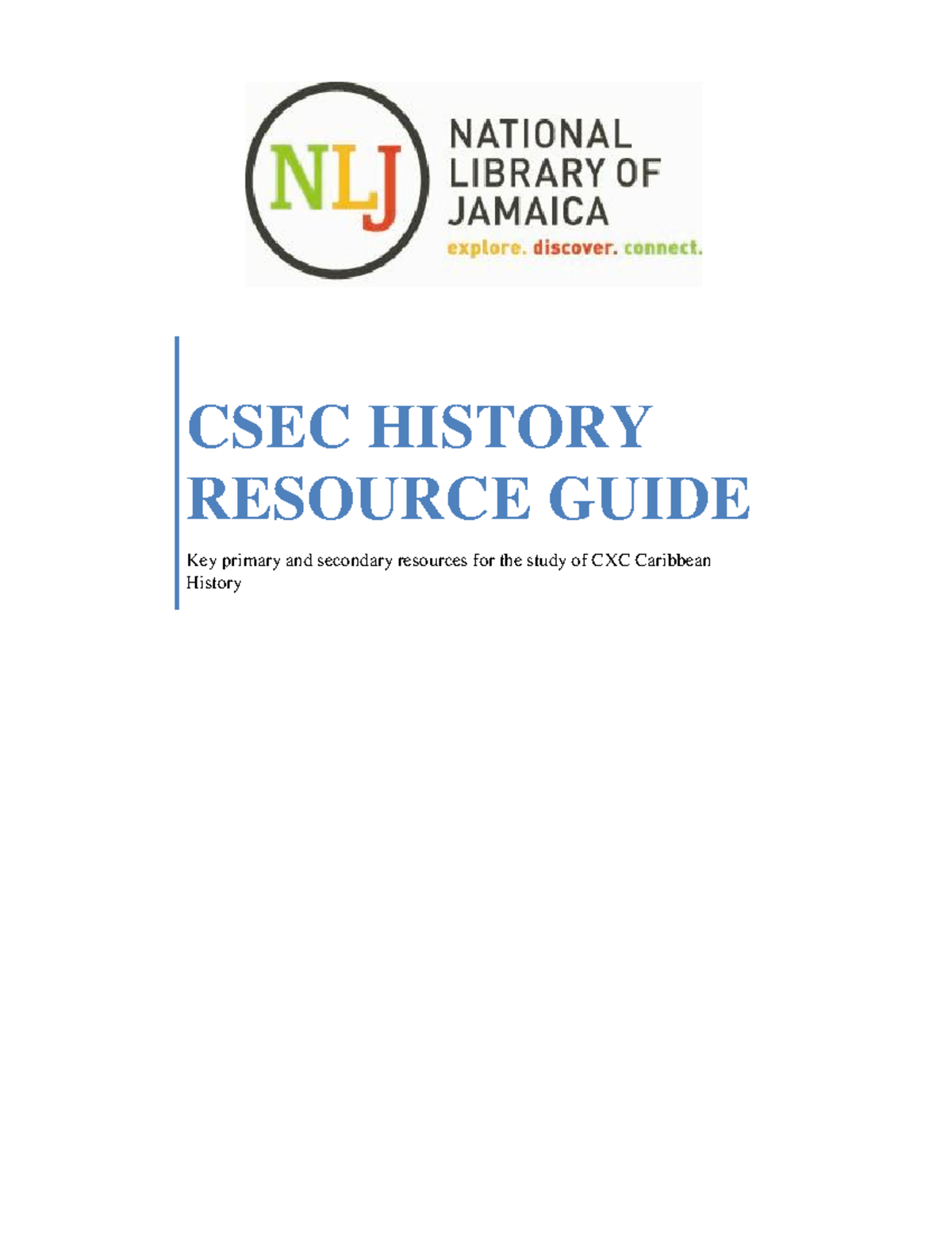 CSEC History Resource Guide: Key Materials & Themes for Study - Studocu