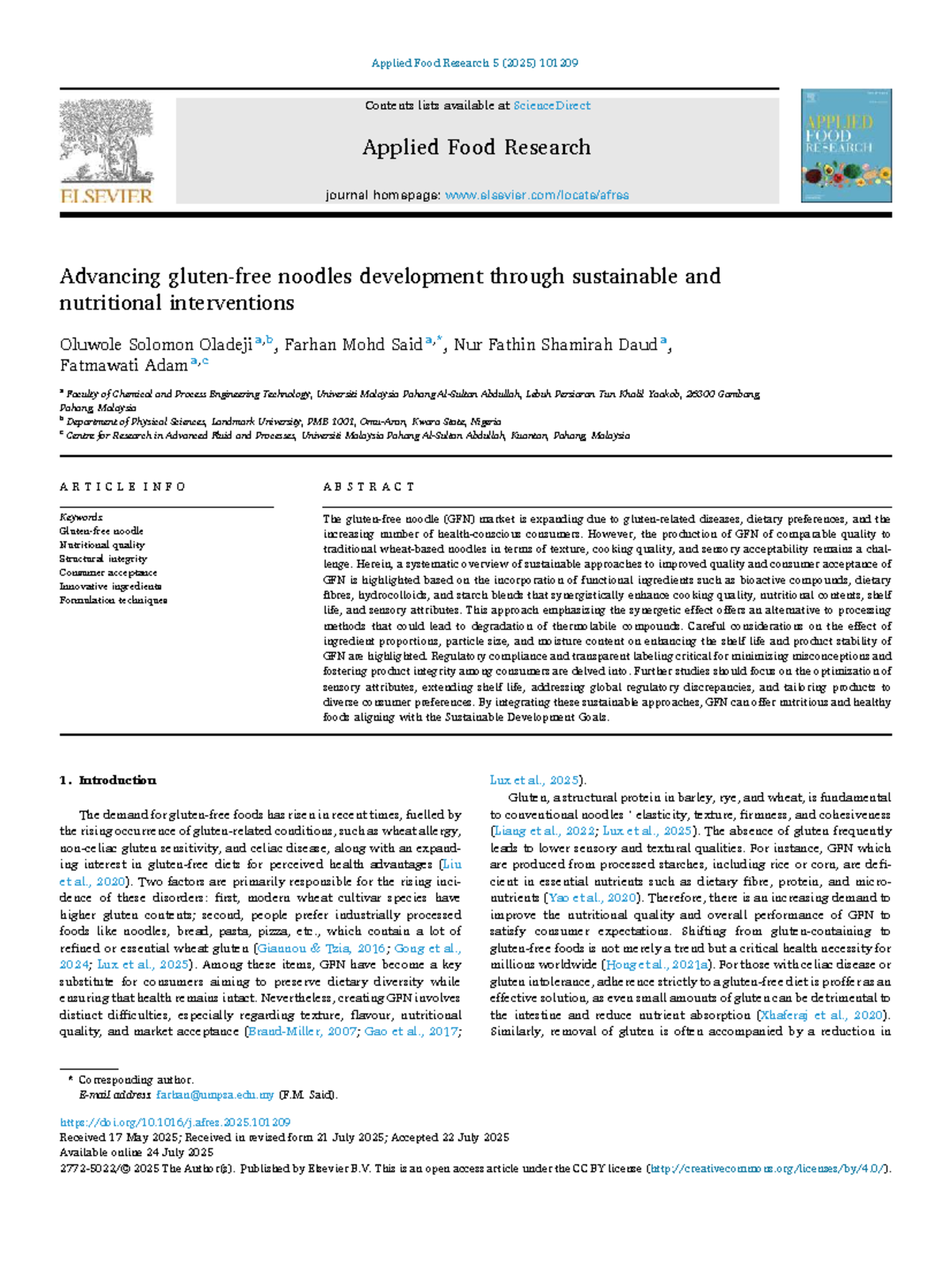 Postdoc Paper PUB2: Innovations in Gluten-Free Noodles Development ...