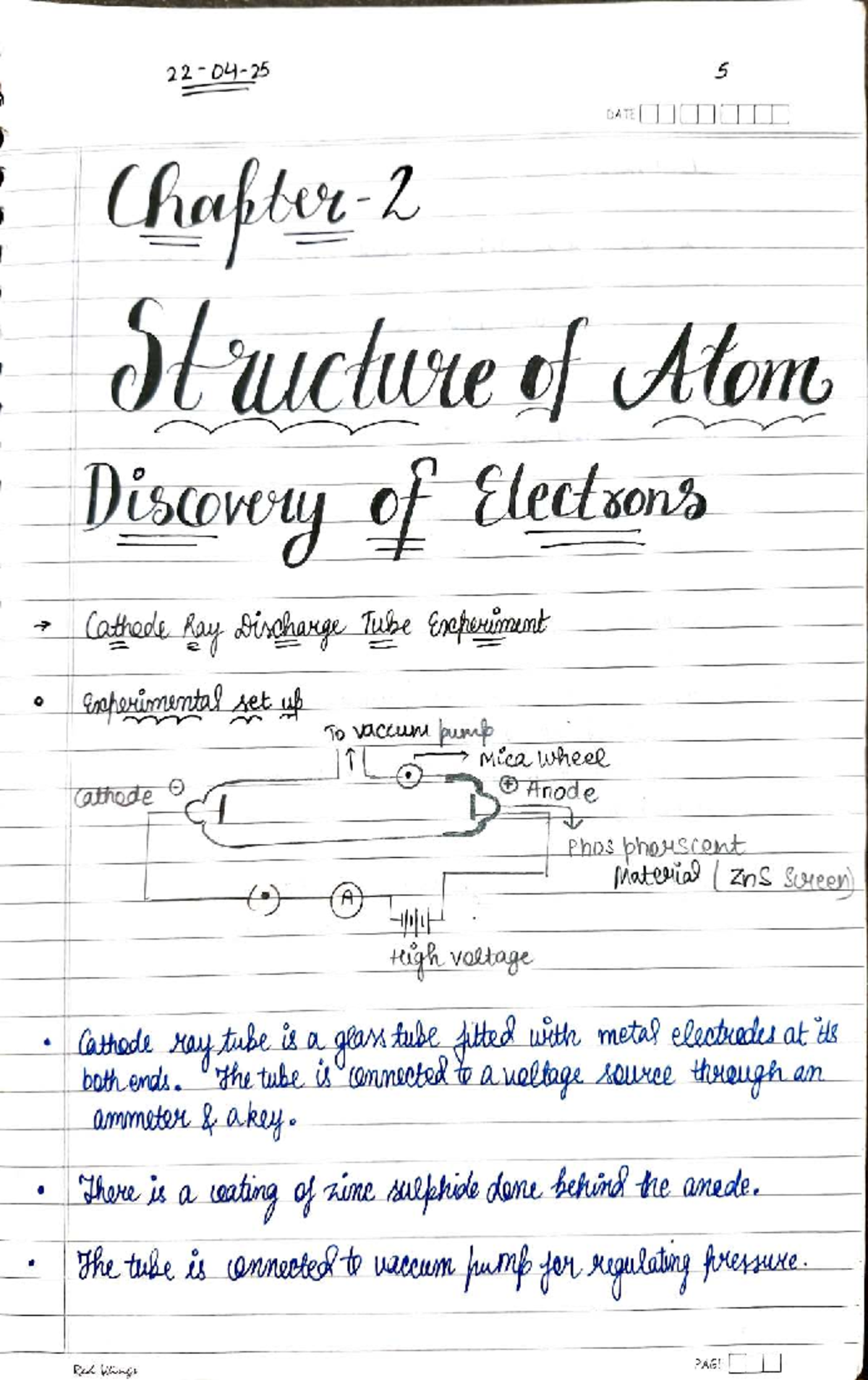 Chemistry 101: High Voltage Cathode Ray Tube Experiments - Studocu