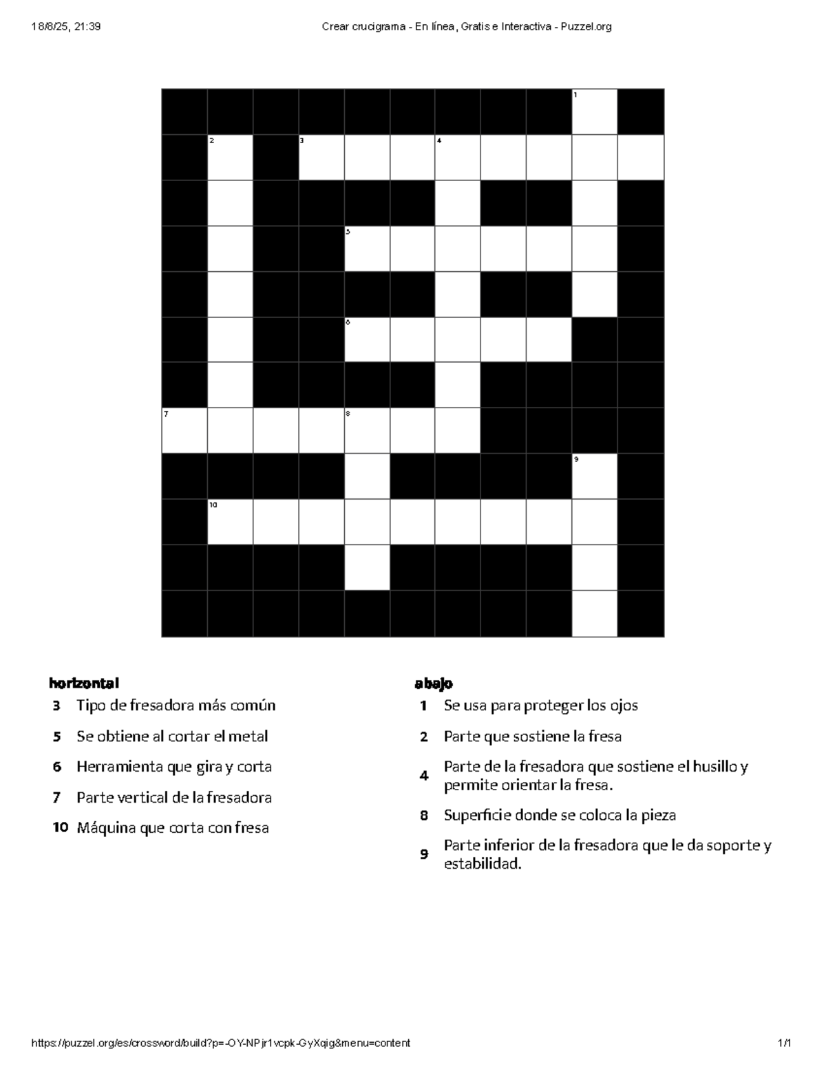 Crear crucigrama - En línea, Gratis e Interactiva - Puzzel - horizontal ...