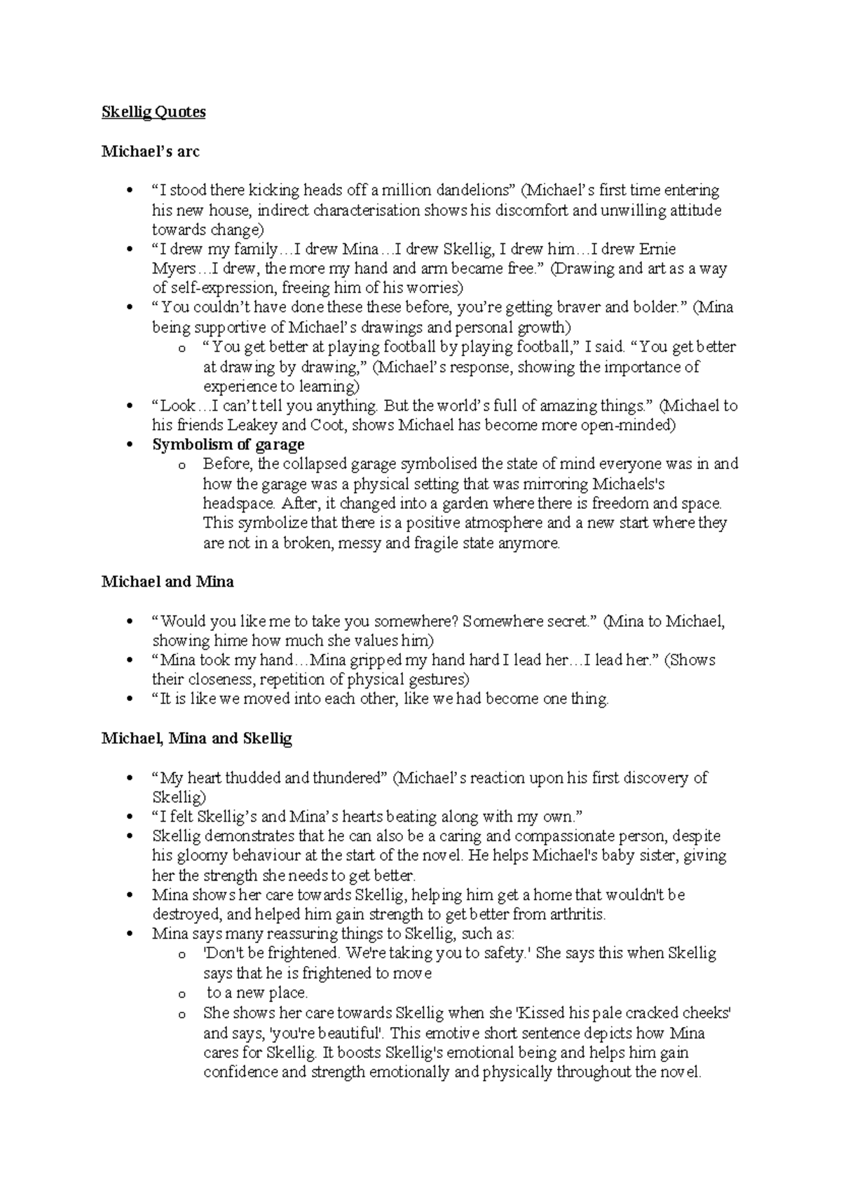 Skellig Quotes Analysis: Themes & Character Insights - Studocu