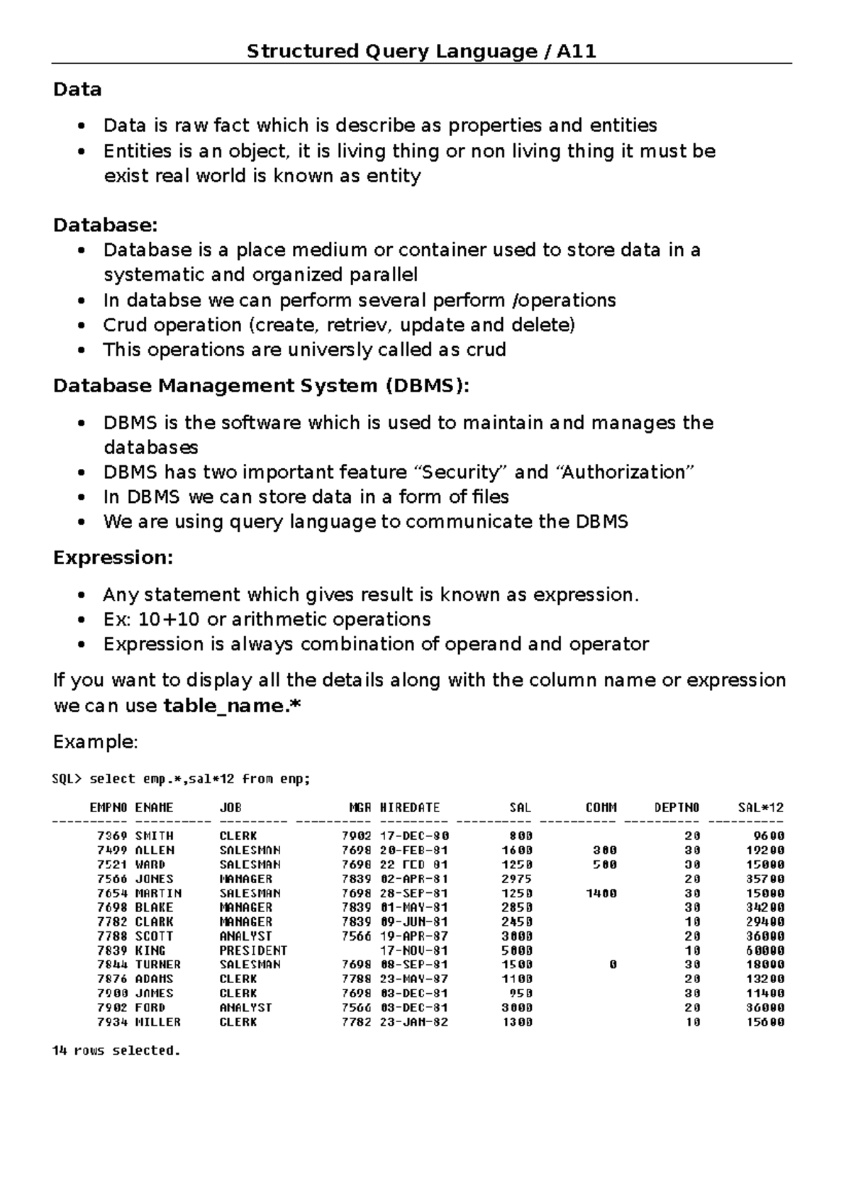 Structured Query Language (SQL) A11: Understanding CRUD Operations and ...