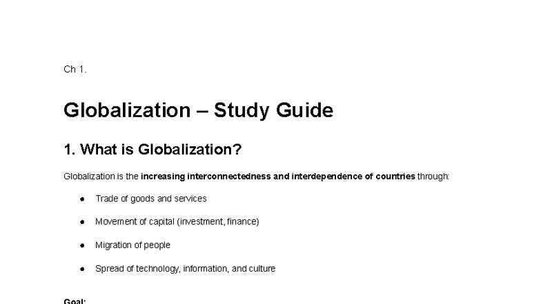 Globalization Study Guide: Key Concepts, Trade Policies & U.S.-China ...