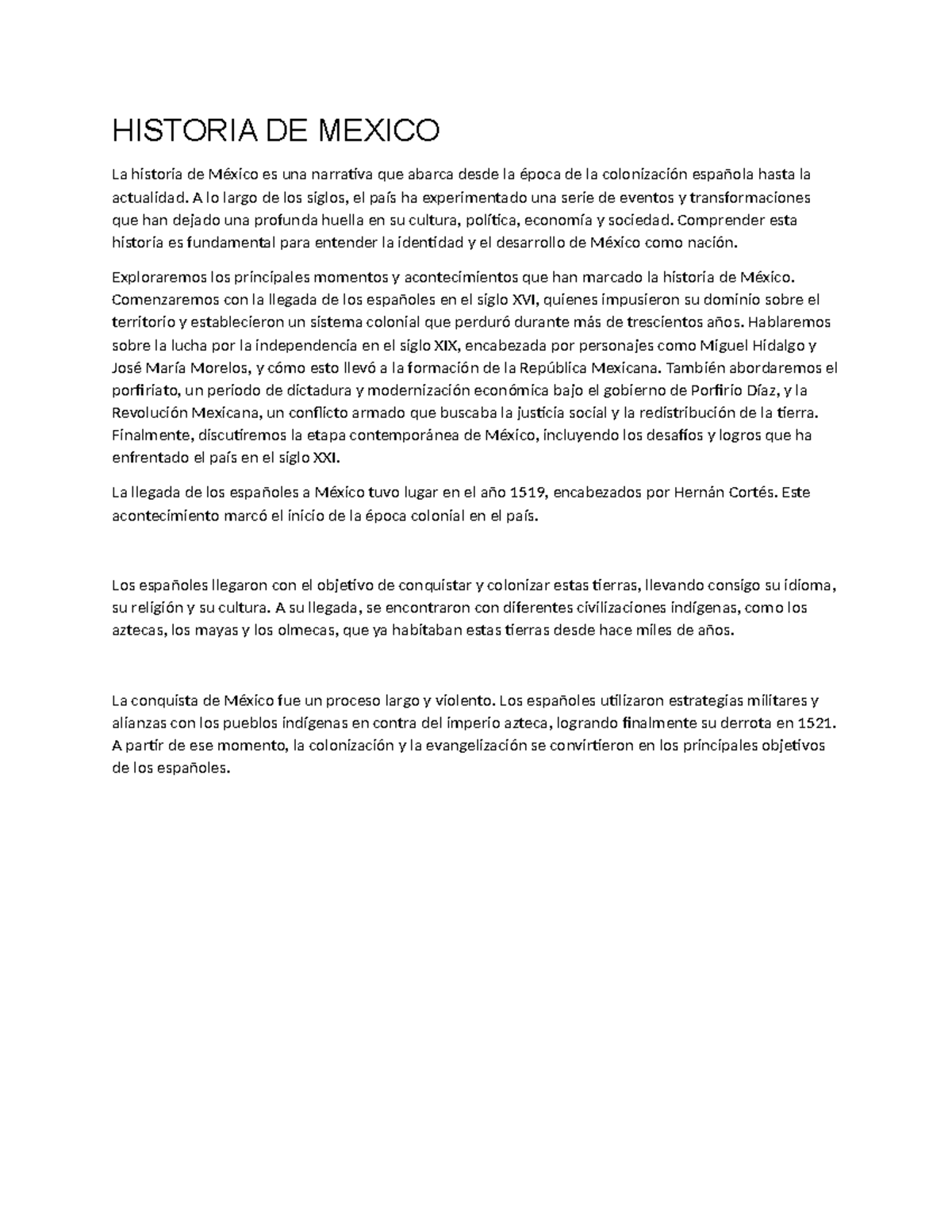 Historia DE Mexico - HISTORIA DE MEXICO La historia de México es una ...