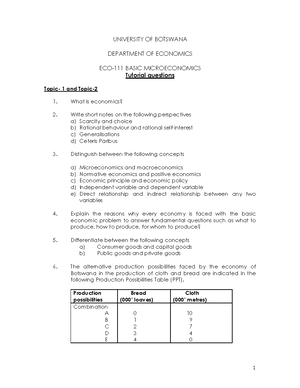 ECO 111 Test 2 Sample Questions and Answers (Nov 12, 2017) - Studocu