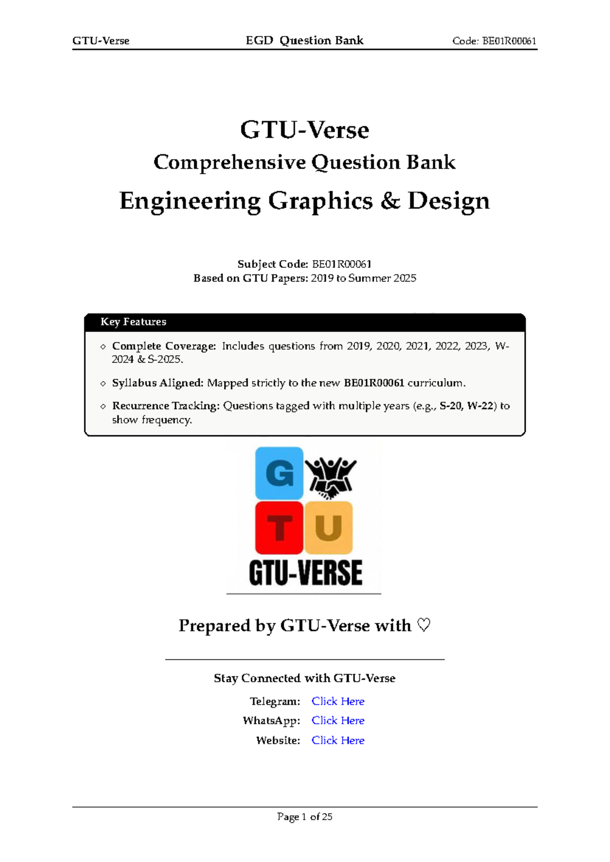 EGD Question Bank: Comprehensive Guide for Engineering Graphics Design ...