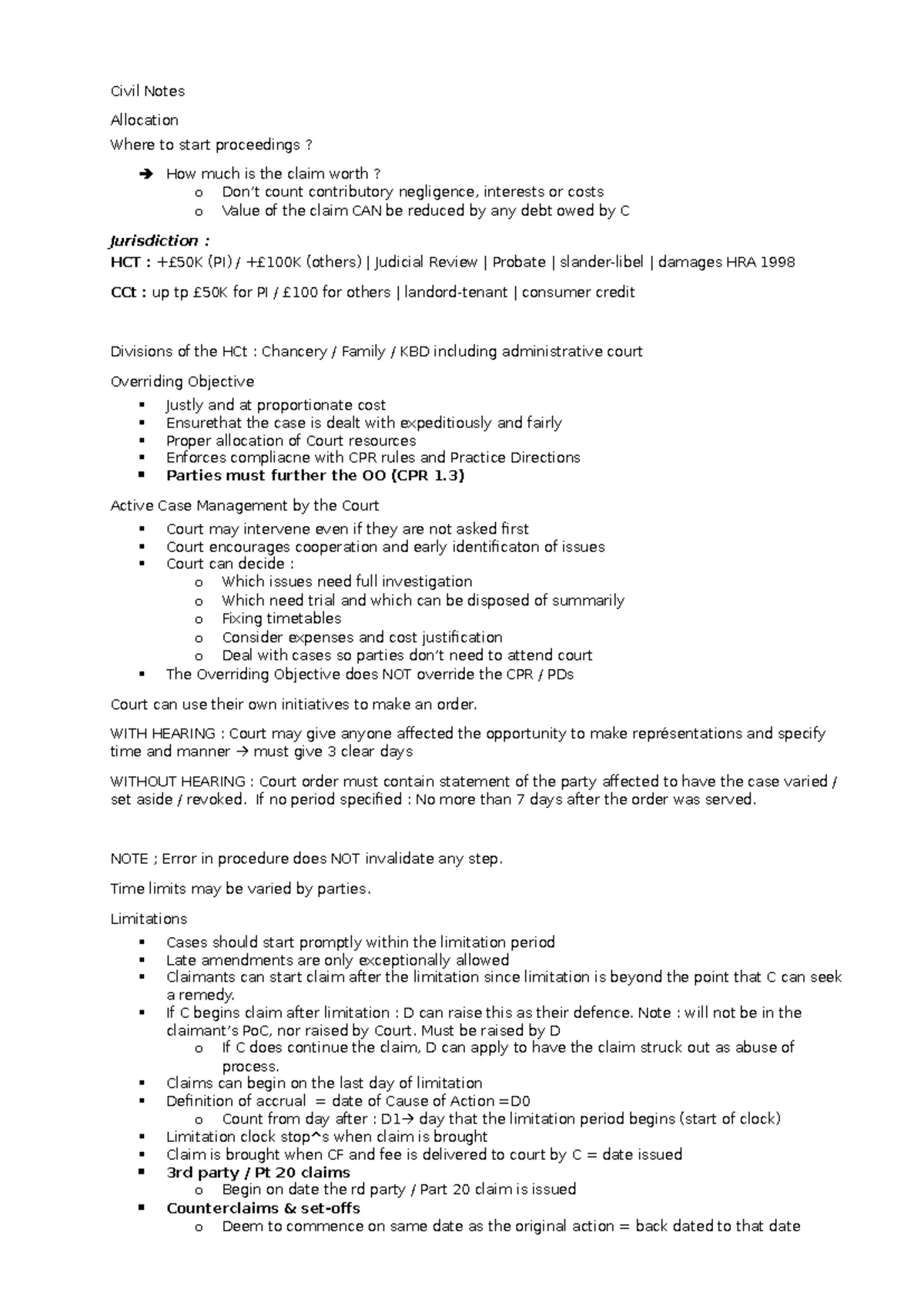 Civil Litigation - Fact Sheet on Amending Statements of Case (CPR 17.1 ...