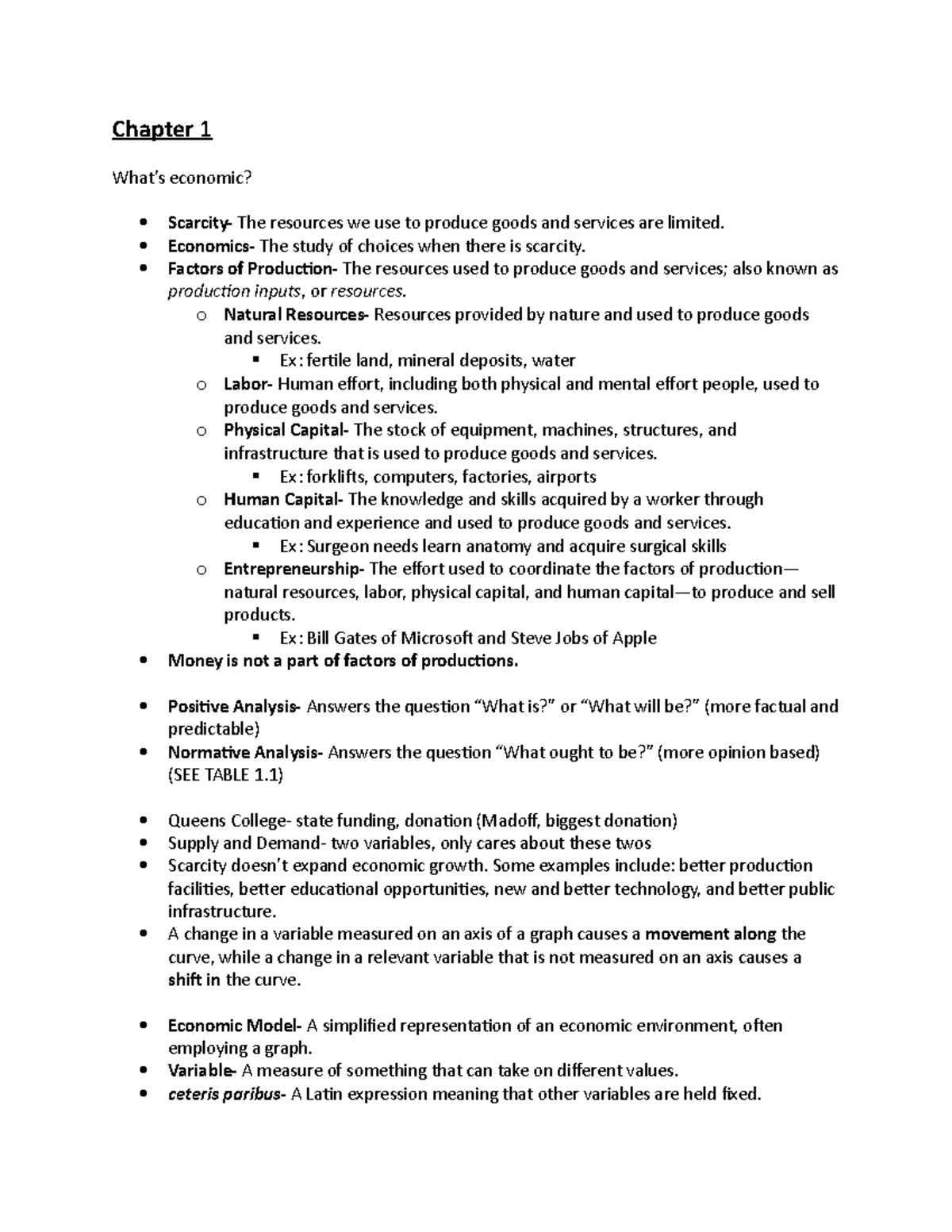 Microeconomic Review Sheet: Chapters 1-5 Summary Guide - Studocu