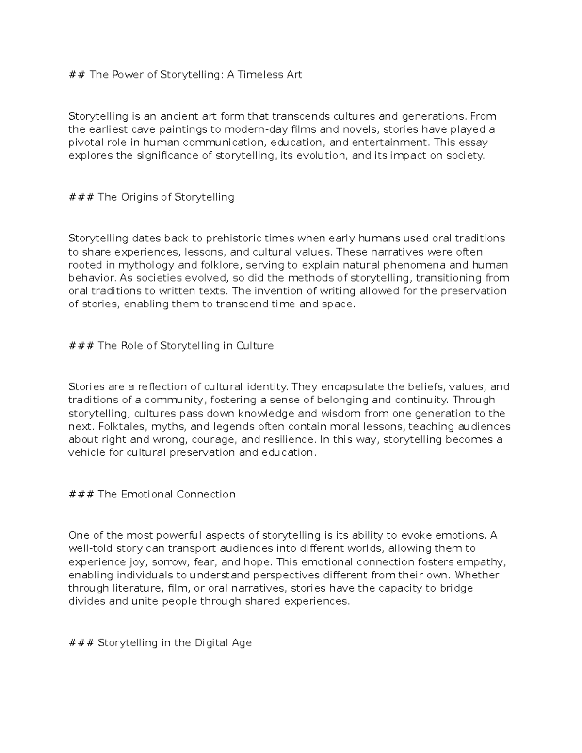 The Power of Storytelling - From the earliest cave paintings to modern ...
