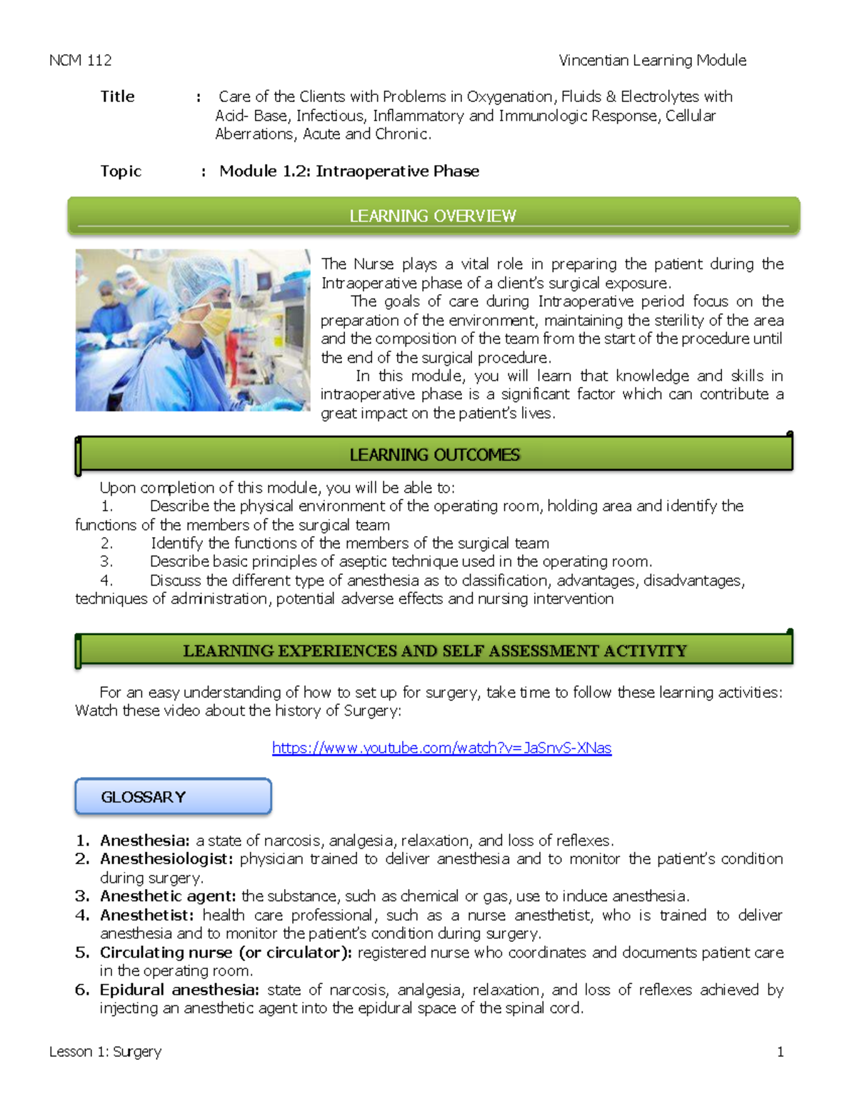 NCM 112 Final Exam: Intraoperative Phase & Anesthesia Care Module - Studocu