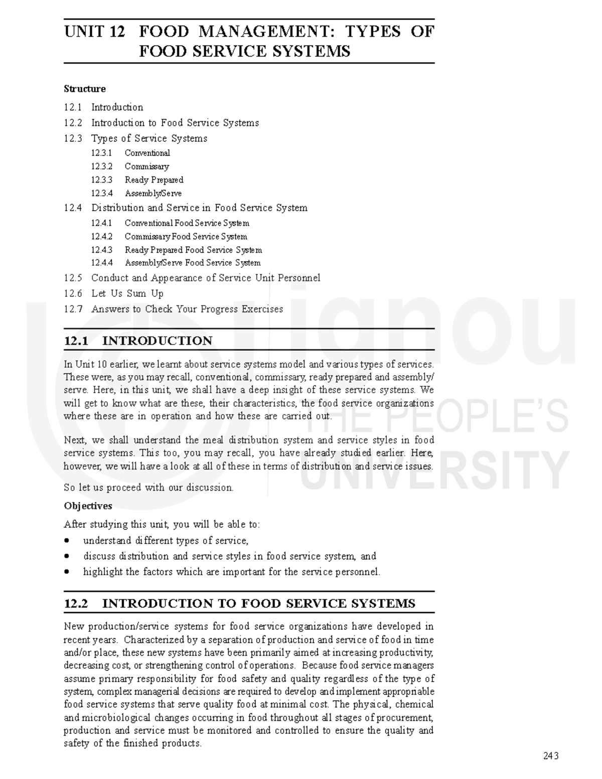 Types of Food Service Systems: Overview and Management Strategies - Studocu