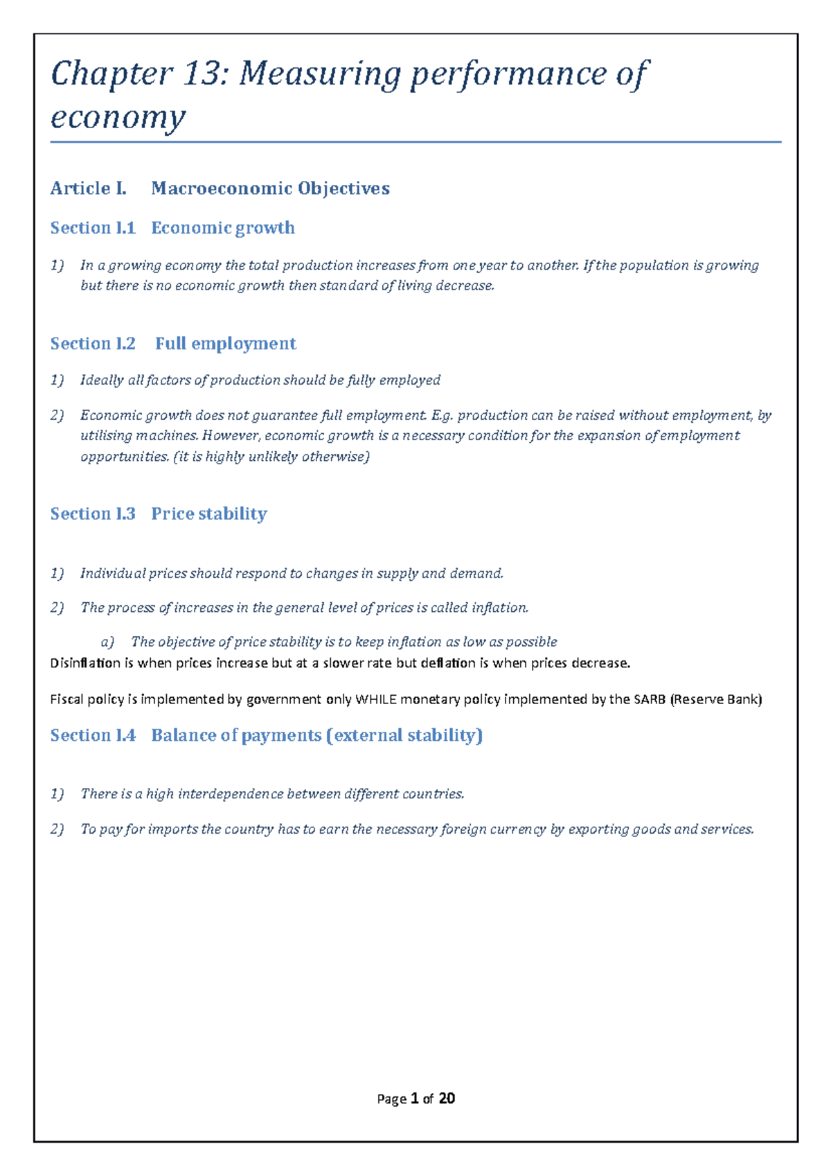 Chapter 13 - Measuring performance of economy - Macroeconomic ...
